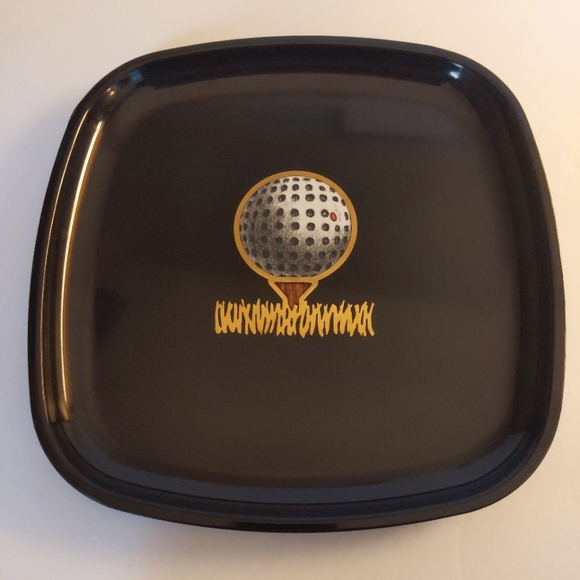 Couroc | Accents | Vintage Couroc Black 85 Square Tray Golf Ball Tee ...